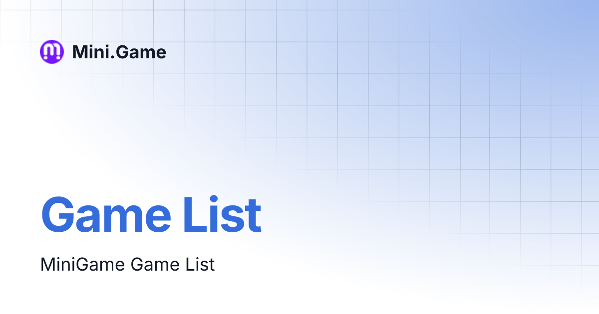 Game List | English | Mini.Game